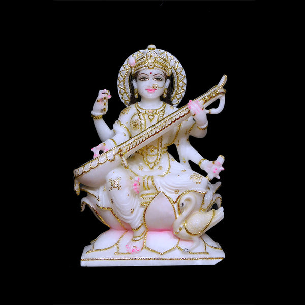 Saraswati Mata Marble Statue (Vietnam) - The Star Murti Museum